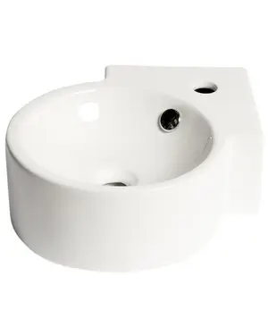 ALFI Alfi White 17In Tiny Corner Wall Mounted Ceramic Sink With Faucet Hole - White