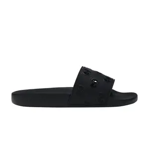 Gucci Rubber Gg Slides - Black