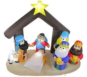 NORTHLIGHT 6' Inflatable Nativity Scene Lighted Outdoor Decor