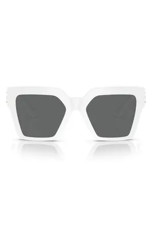 Versace Versace 55mm Butterfly Sunglasses White