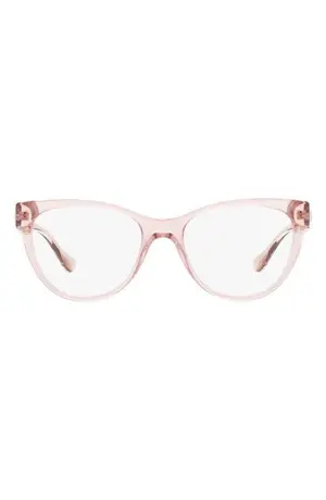 Versace 53mm Cat Eye Optical Glasses - Trans Pink