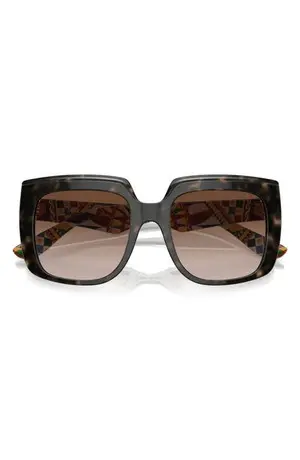 Dolce & Gabbana Dolce&Gabbana 54mm Square Sunglasses Brown White