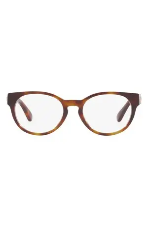 Versace 47mm Oval Eyeglasses - Havana