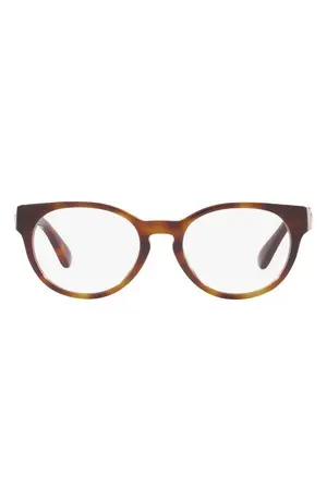 Versace 47mm Oval Eyeglasses - Havana