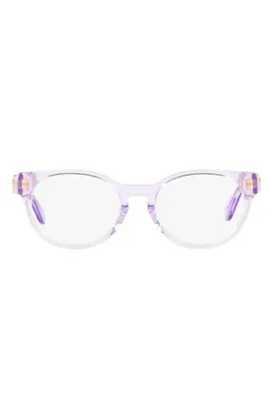 Versace 47mm Oval Eyeglasses - Trans Pink