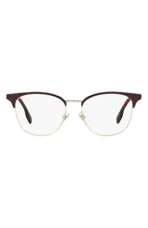 Burberry Sophia Square Eyeglasses - Light Gold/burgundy