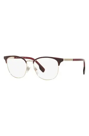 Burberry Sophia Square Eyeglasses - Light Gold/burgundy