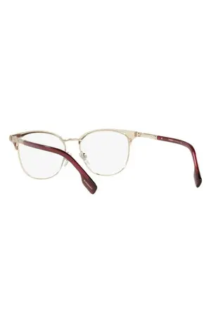 Burberry Sophia Square Eyeglasses - Light Gold/burgundy