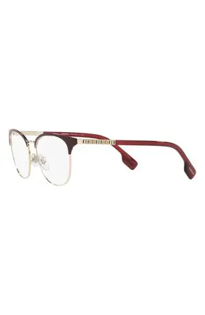 Burberry Sophia Square Eyeglasses - Light Gold/burgundy