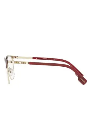 Burberry Sophia Square Eyeglasses - Light Gold/burgundy