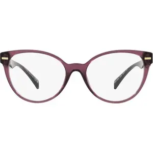 Versace 53mm Cat Eye Optical Glasses Transparent Violet