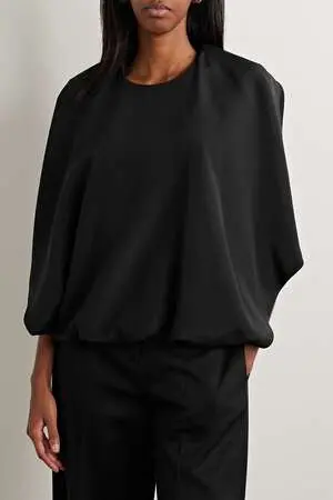 FFORME Kaia Draped Cape-effect Silk-crepe Top