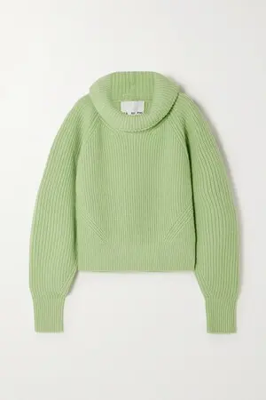 Sasuphi Net Sustain Ribbed Wool And Cashmere-blend Turtleneck Sweater - Green