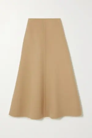 Chloé Wool And Cashmere-blend Midi Skirt Brown