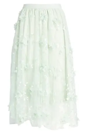 NIKKI LUND Audra Floral Appliqué Maxi Skirt - Green