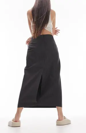 Topshop Pinstriped Maxi Skirt