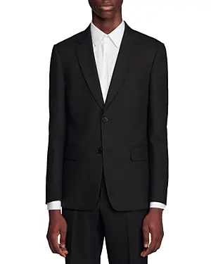 Sandro H23legacy Slim Fit Suit Jacket Black Brown