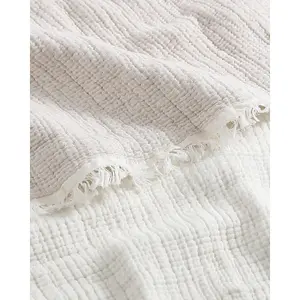 SUNDAY CITIZEN Muslin Cotton Quilt, Queen Latte
