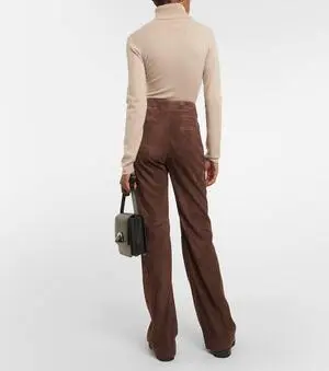 Gabriela Hearst Vesta High-rise Flared Suede Pants - Brown