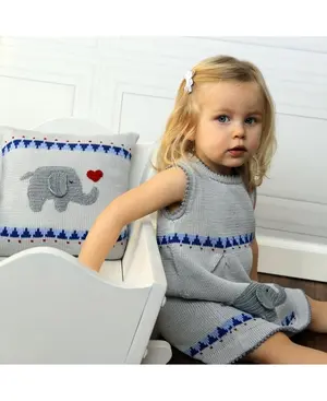 MELANGE COLLECTION Elephant With Heart Pillow, 10 X 10