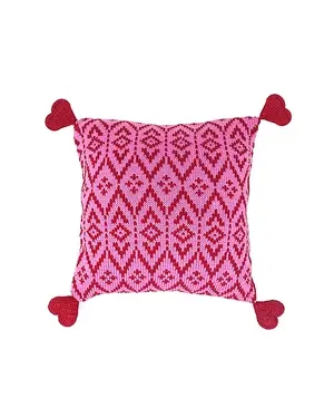 MELANGE COLLECTION Heart Tassel Pillow, 10 X 10 - Red