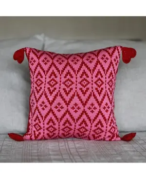 MELANGE COLLECTION Heart Tassel Pillow, 10 X 10