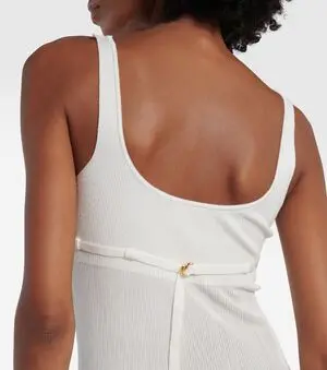 Jacquemus Robe Maille Oranger Maxi Dress - White