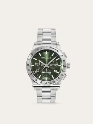 FERRAGAMO Man  1927 Chrono Watch Steel/green