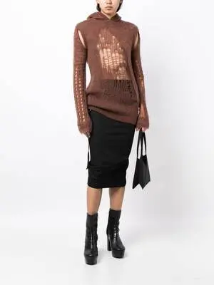 Rick Owens Perforated Knitted Hoodie