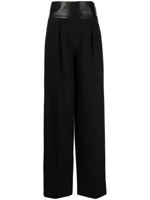 SYSTEM High-waist Pleat-detailing Tailored Trousers