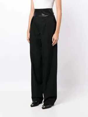 SYSTEM High-waist Pleat-detailing Tailored Trousers