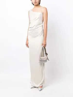 SYSTEM Draped-design Side-slit Dress