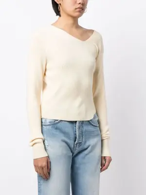 SYSTEM Asymmetric Ribbed-knit Jumper