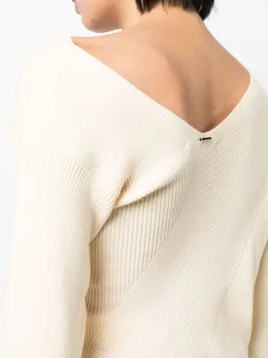 SYSTEM Asymmetric Ribbed-knit Jumper