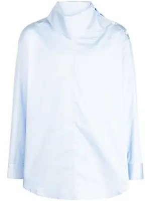 SYSTEM Oversize-pointed Collar Cotton Shirt