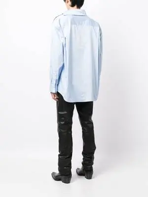 SYSTEM Oversize-pointed Collar Cotton Shirt