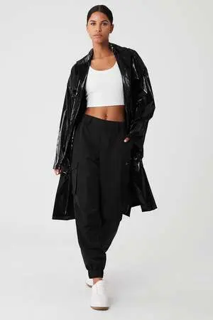 Alo Yoga Metallic Break Line Trench Jacket - Black Metallic