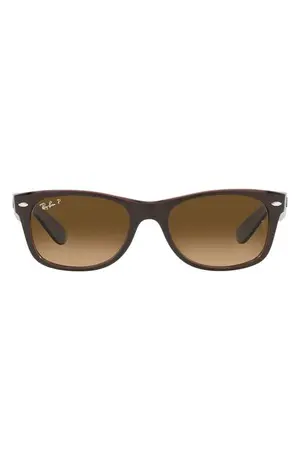 Ray-ban Ray-Ban 55mm Gradient Polarized Square Sunglasses Trans Brown