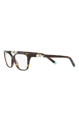Tiffany & Co. 53mm Rectangle Eyeglasses - Havana