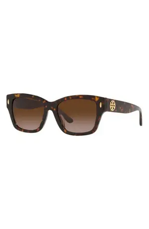 Tory Burch 53mm Gradient Rectangle Sunglasses