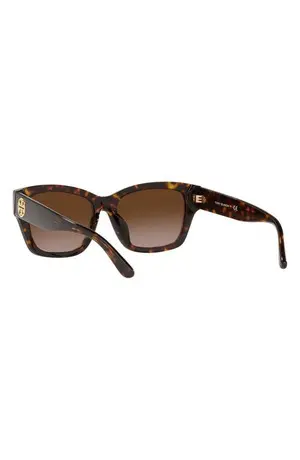 Tory Burch 53mm Gradient Rectangle Sunglasses