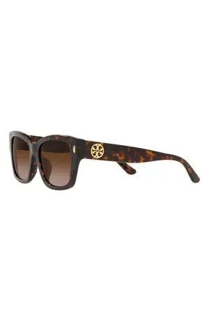 Tory Burch 53mm Gradient Rectangle Sunglasses
