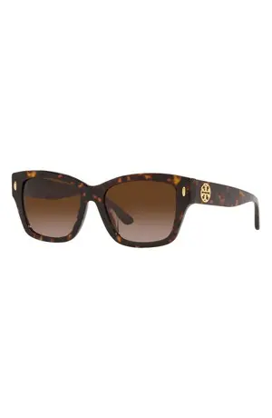 Tory Burch 53mm Gradient Rectangle Sunglasses