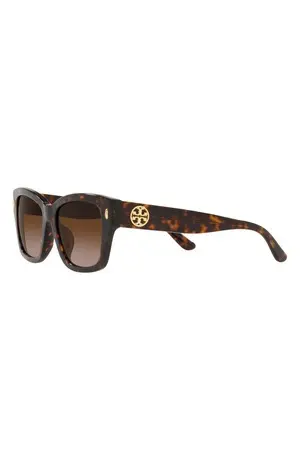 Tory Burch 53mm Gradient Rectangle Sunglasses