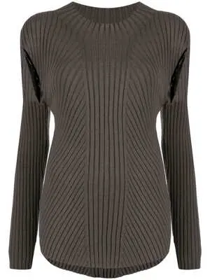 LOW CLASSIC Ribbed-knit Jumper With Cut-out Detailing