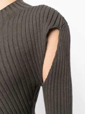 LOW CLASSIC Ribbed-knit Jumper With Cut-out Detailing