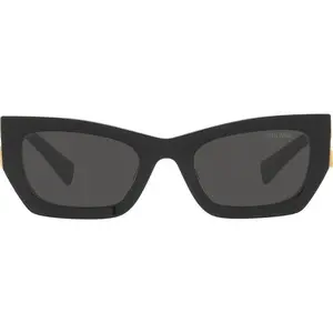 Miu Miu 53mm Rectangular Sunglasses - Black
