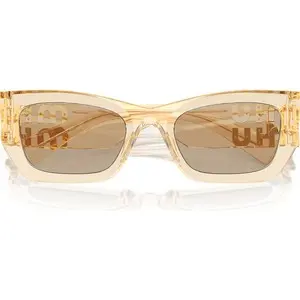Miu Miu Miu Miu 53mm Rectangular Sunglasses Light Brown