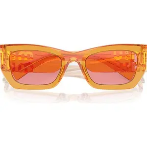 Miu Miu Miu Miu 53mm Rectangular Sunglasses Orange