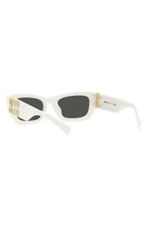 Miu Miu 53mm Rectangular Sunglasses - White